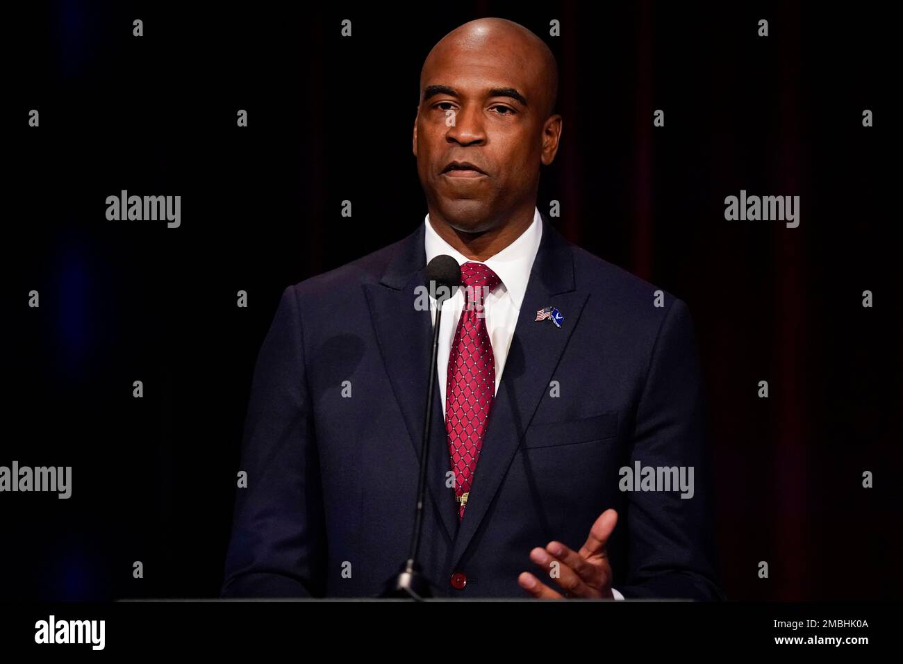 Georgia Sen. candidate Kelvin King participates in a republican primary ...