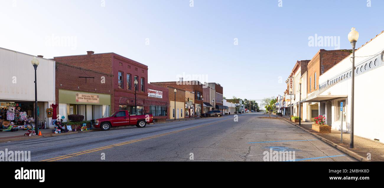 Dawson, Georgia, USA - April 19, 2022: The old business district on ...