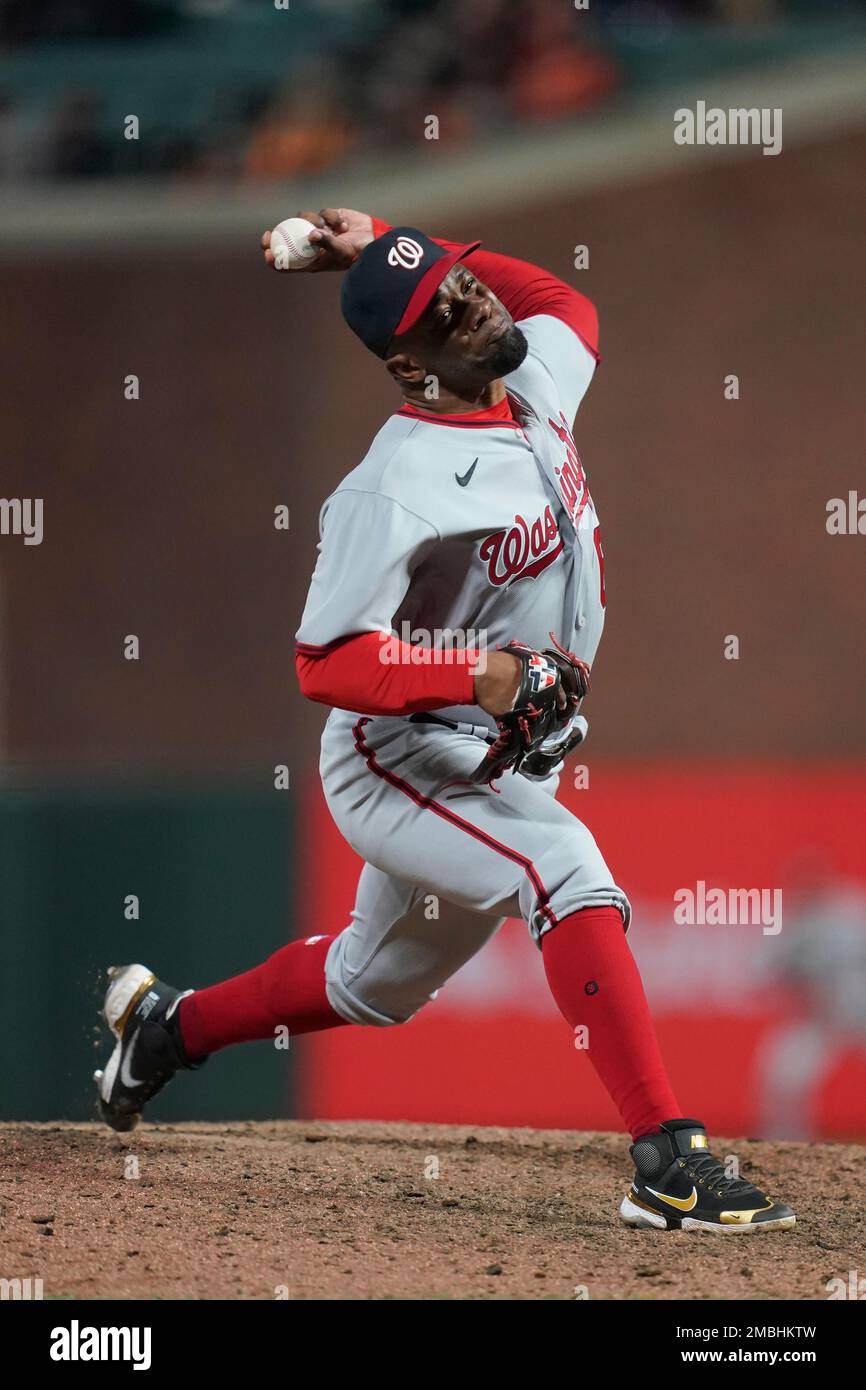 Washington Nationals pitcher Francisco Perez against the San Francisco ...