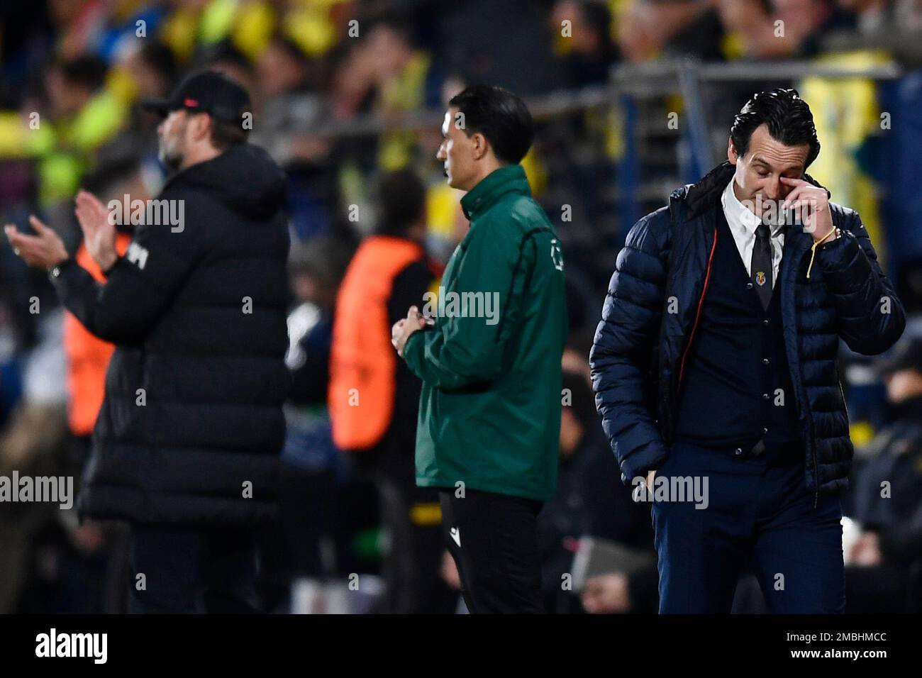 Villarreal's manager Unai Emery grimaces during the Champions League ...