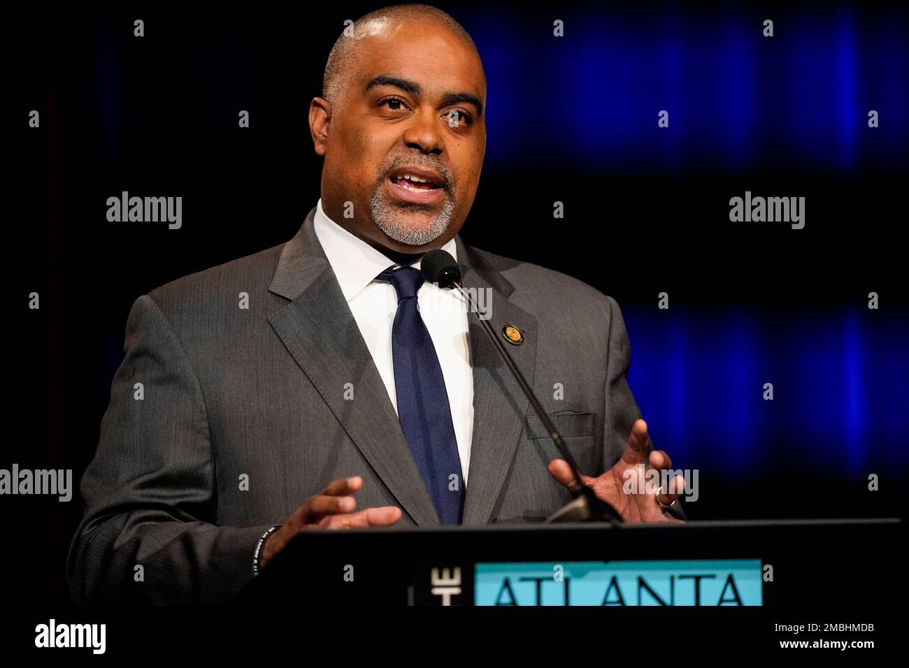 Georgia Lt. Gov. candidate Erick Allen participates in a democratic ...