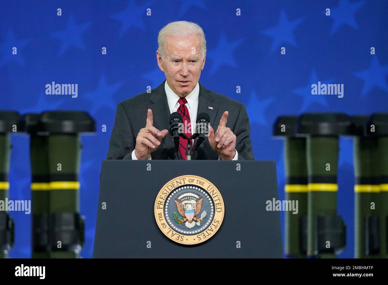 President Joe Biden speaks on security assistance to Ukraine during a ...