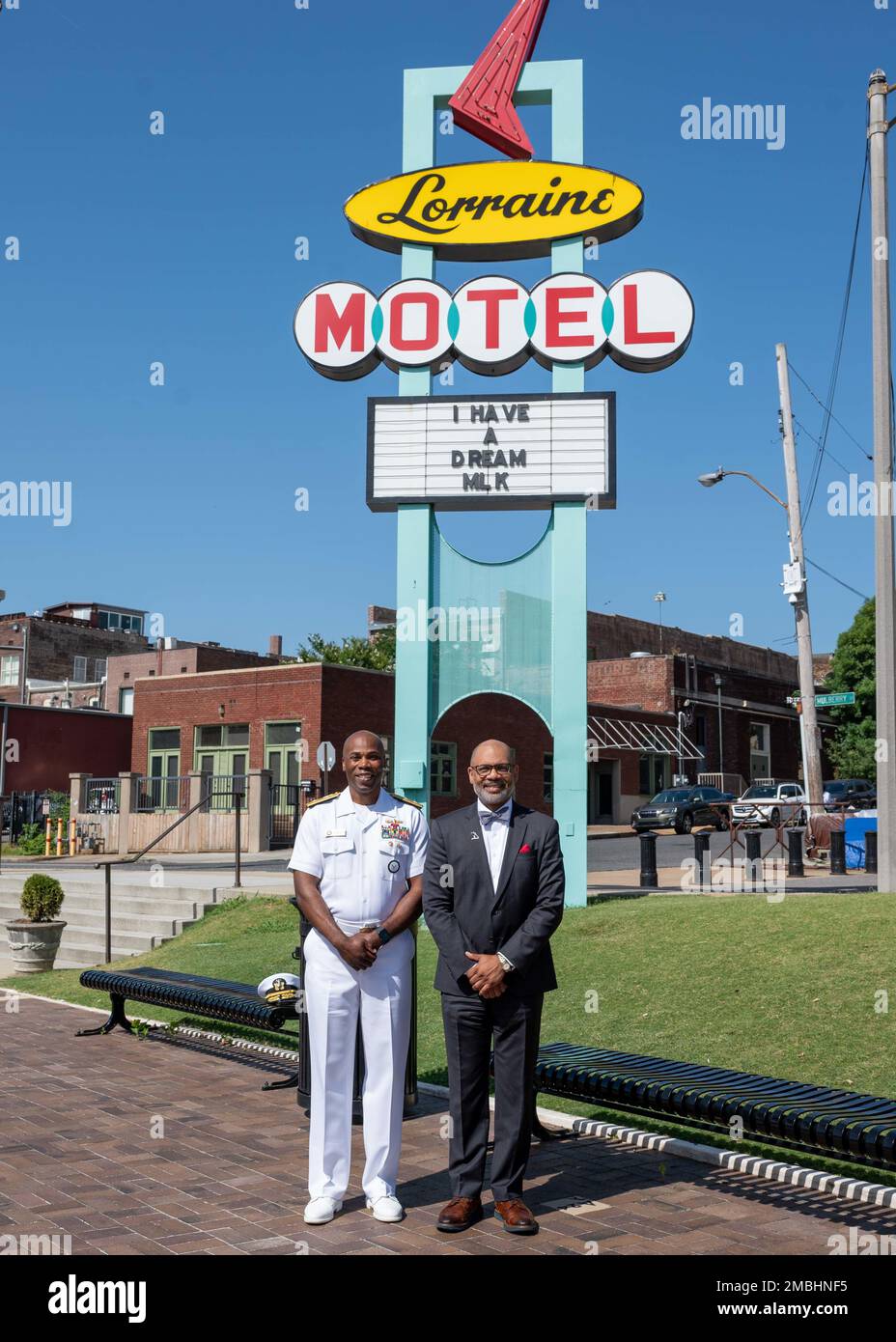 Rear Adm. Lex Walker, Commander, Navy Recruiting Command, left, poses ...