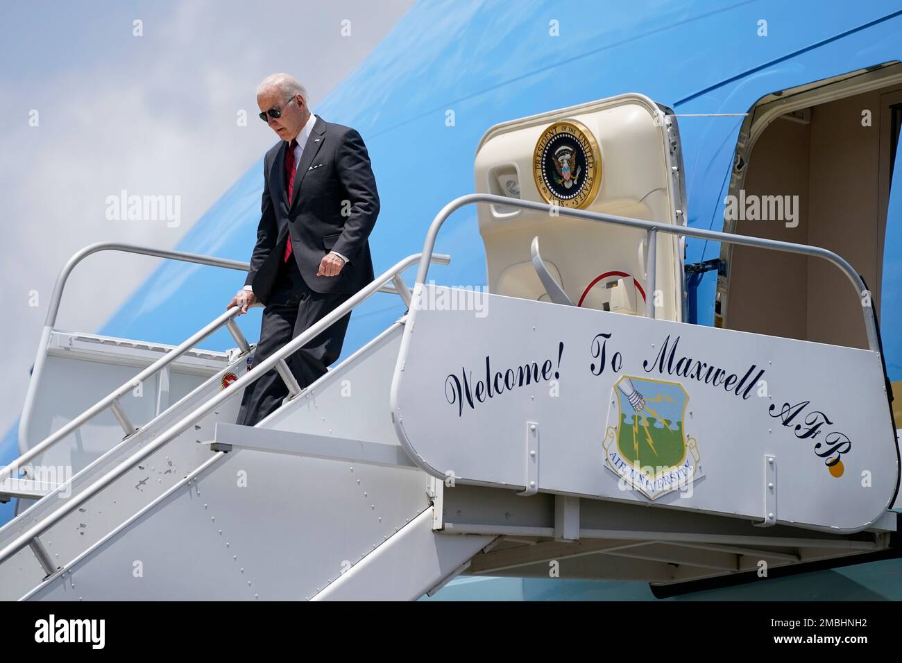 President Joe Biden arrives at Maxwell Air Force Base, Ala., Tuesday ...