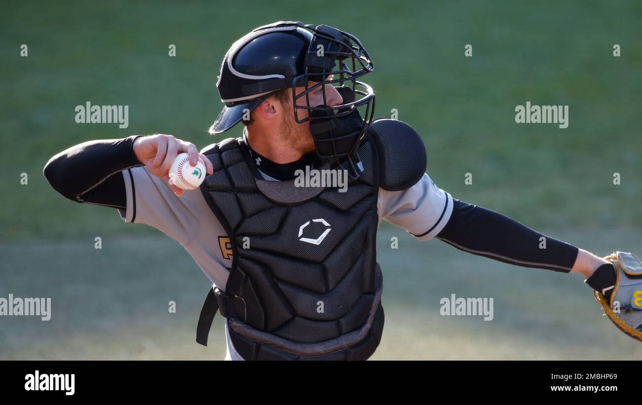 Purdue Fort Wayne's Dylan Stewart plays during an NCAA baseball game on ...