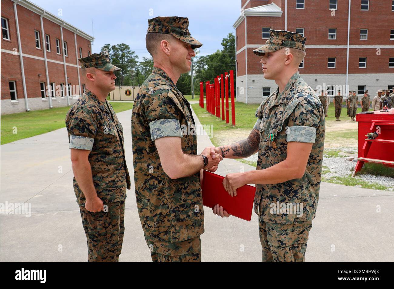 U.S. Marine Corps Lance Cpl. George Russo, right, a Manchester Township ...