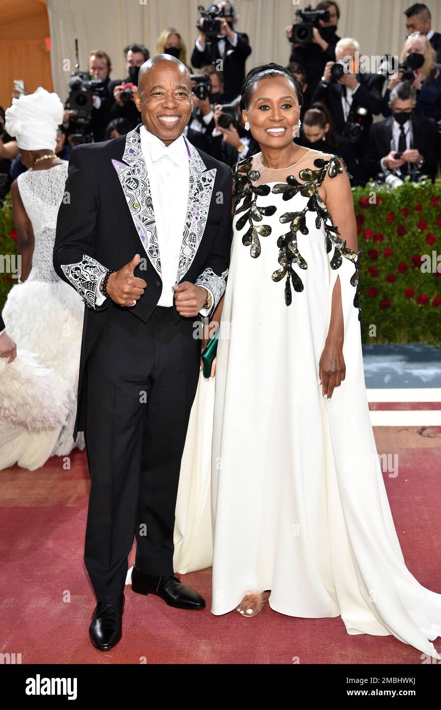 Eric Adams, Mayor of New York City, left,and Tracey Collins attend The ...