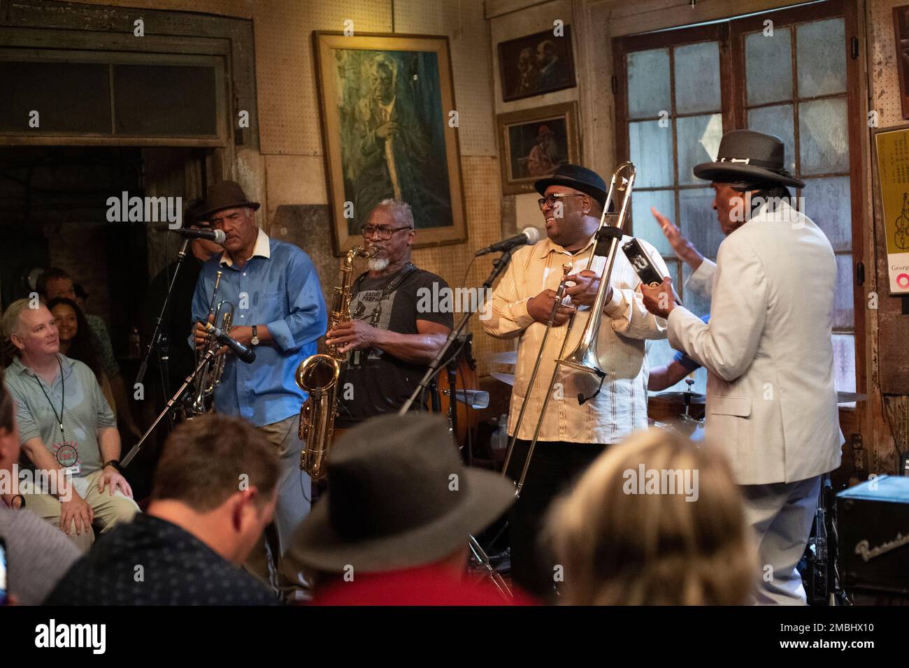Wendell Brunious, left, Karl Denson, Ronell Johnson, and Cyril Neville ...