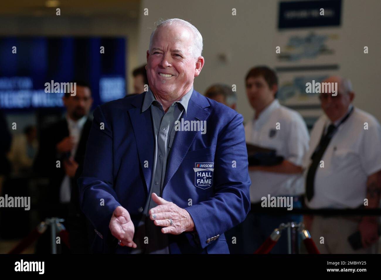 Former NASCAR driver Ron Hornaday Jr. arrives at the NASCAR Hall of ...