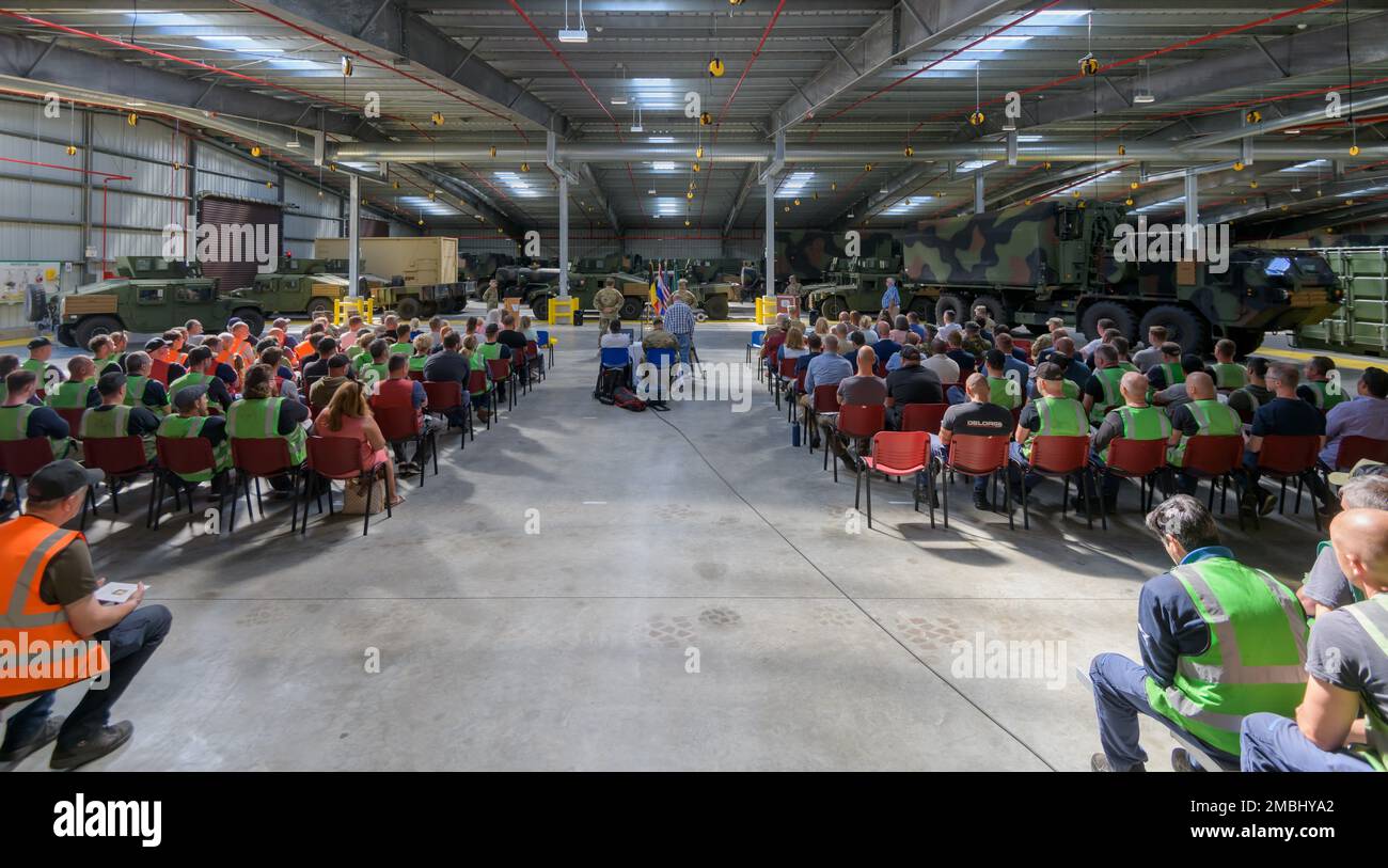 A warehouse at the Zutendaal Army Prepositioned Stocks-2 worksite in ...