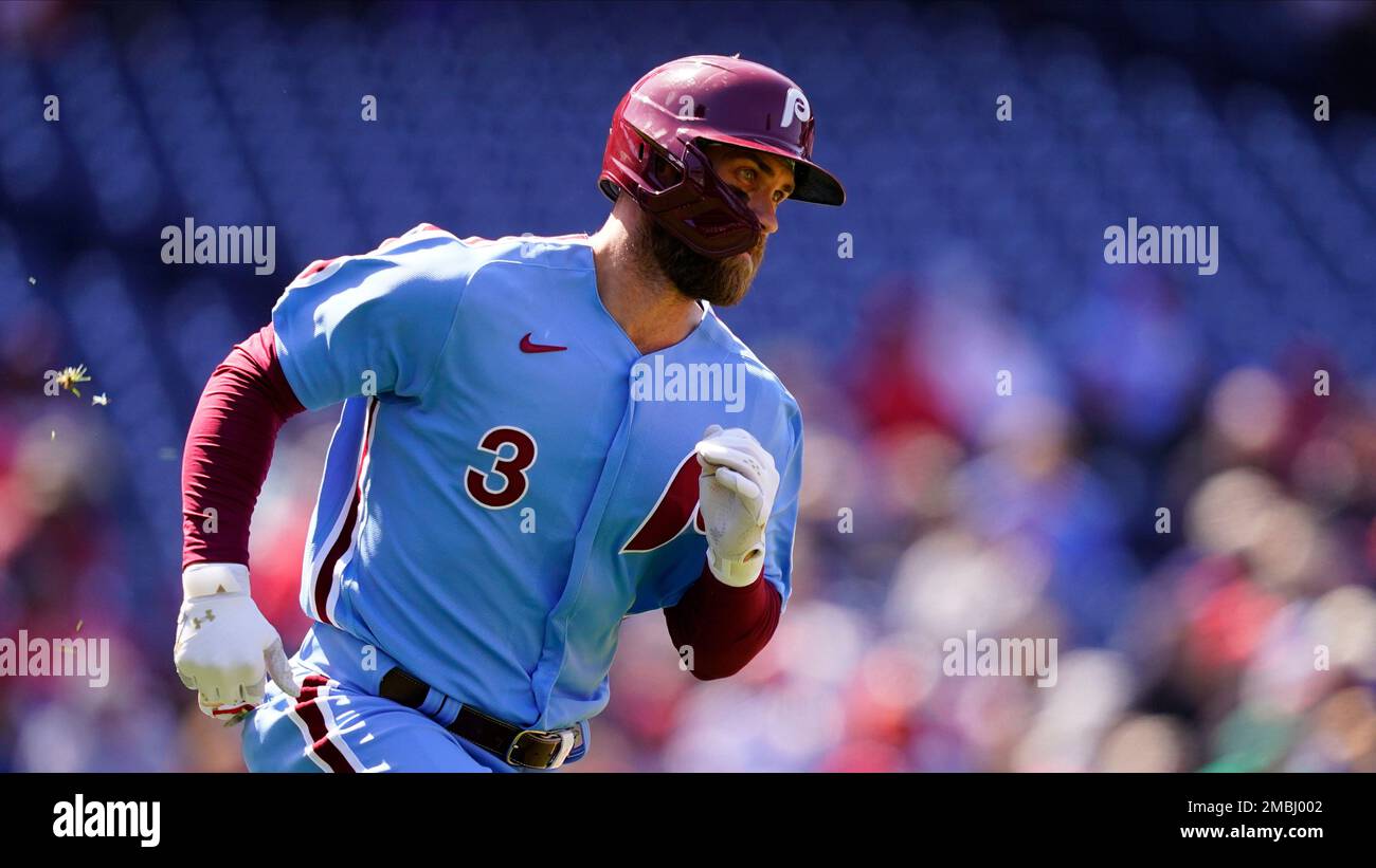 Philadelphia Phillies' Bryce Harper plays during a baseball game ...