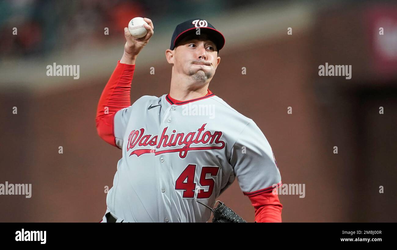 Washington Nationals' Aaron Sanchez against the San Francisco Giants ...