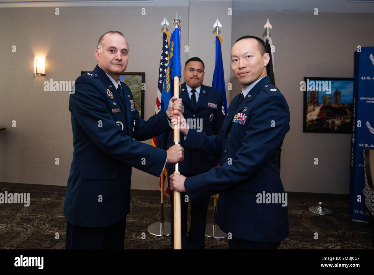 U.S. Air Force Col. Robert Hebert (left), 369th Recruiting Group ...