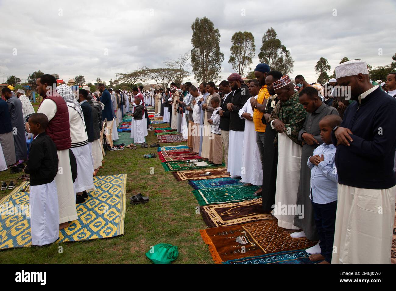 Kenyan Muslims offer the Eid al-Fitr prayers outside Masjid As Salaam ...