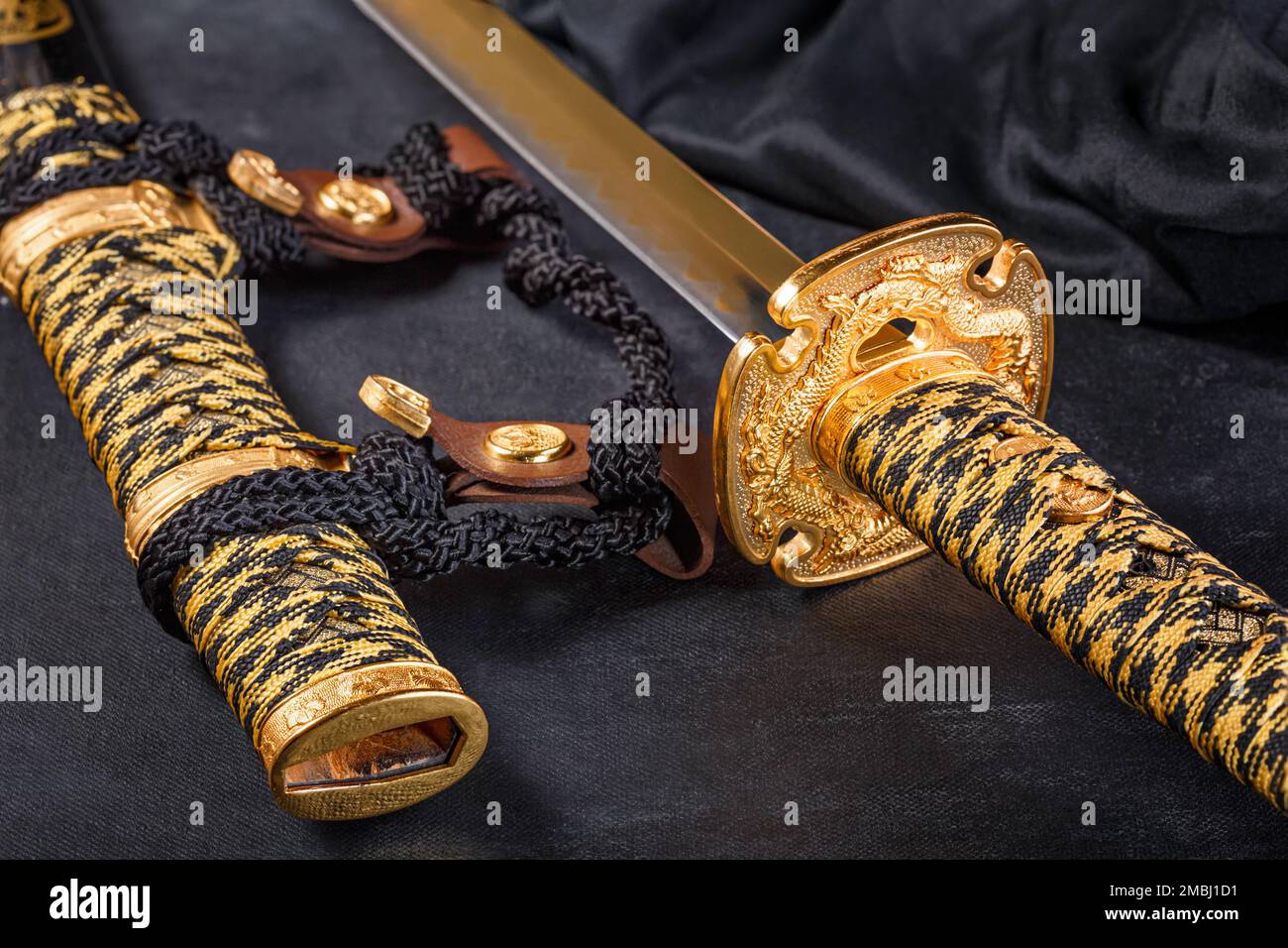 Japanese samurai katana sword and scabbard close up. Photo of a weapon ...