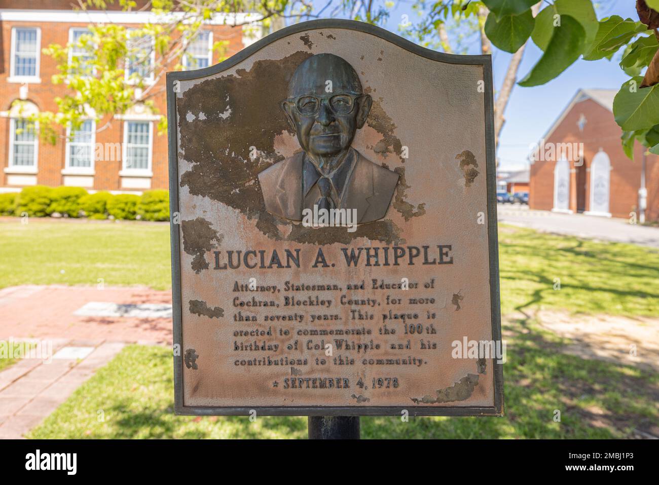 Cochran, Georgia, USA - April 19, 2022: The Lucian A Whipple Memorial ...