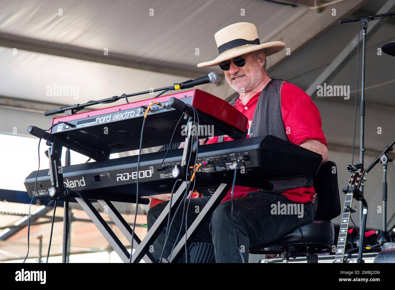 Jon Cleary performs at the New Orleans Jazz and Heritage Festival, on ...