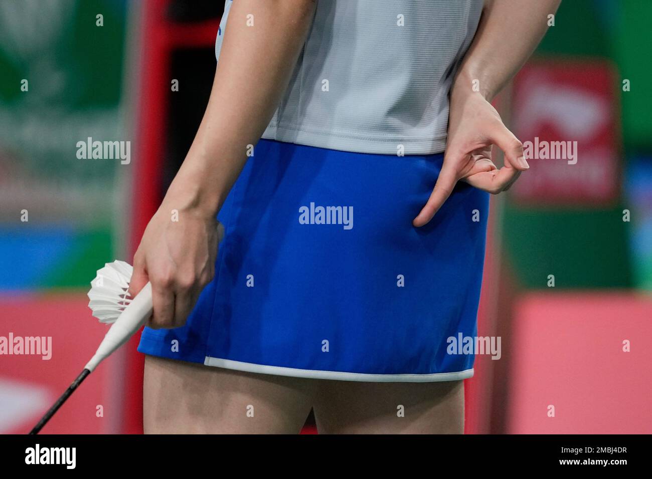 Japan's Rin Iwanaga, hand signal to Kie Nakanishi during match against ...