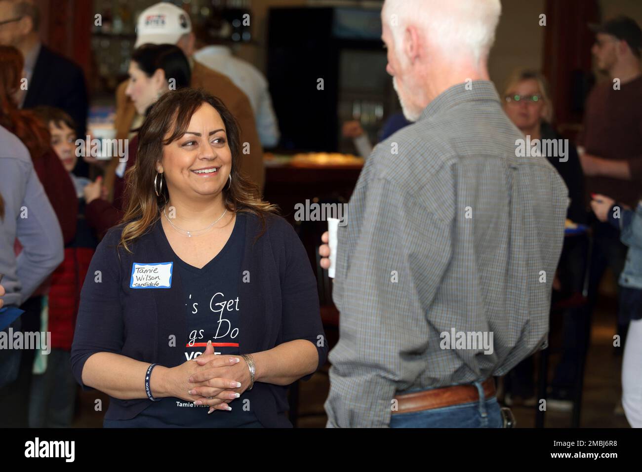 Tamie Wilson, left, a democrat running for election to the U.S House of ...
