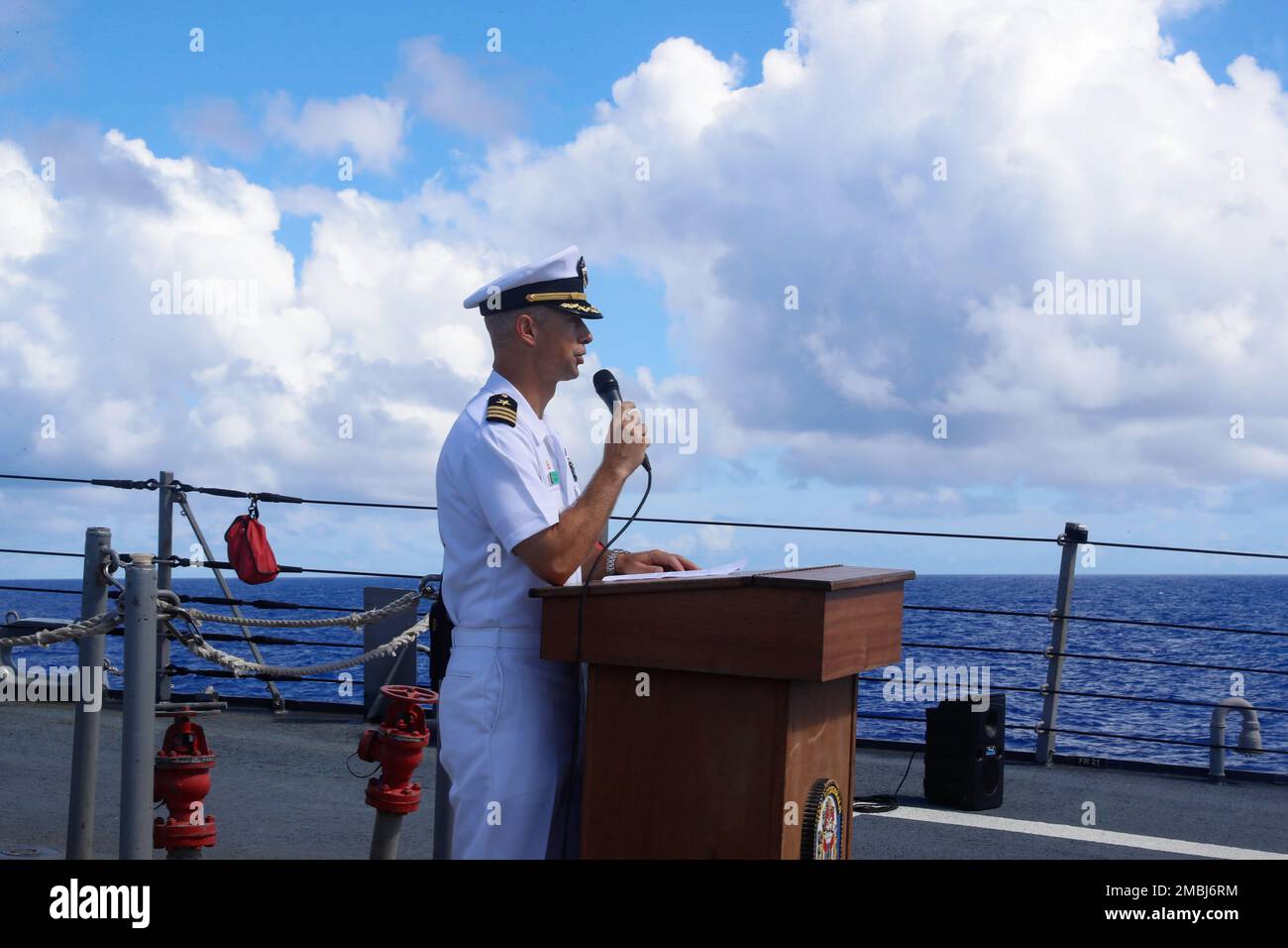 PHILLIPPINE SEA (June 17, 2022) Cmdr. David Catterall, the commanding ...