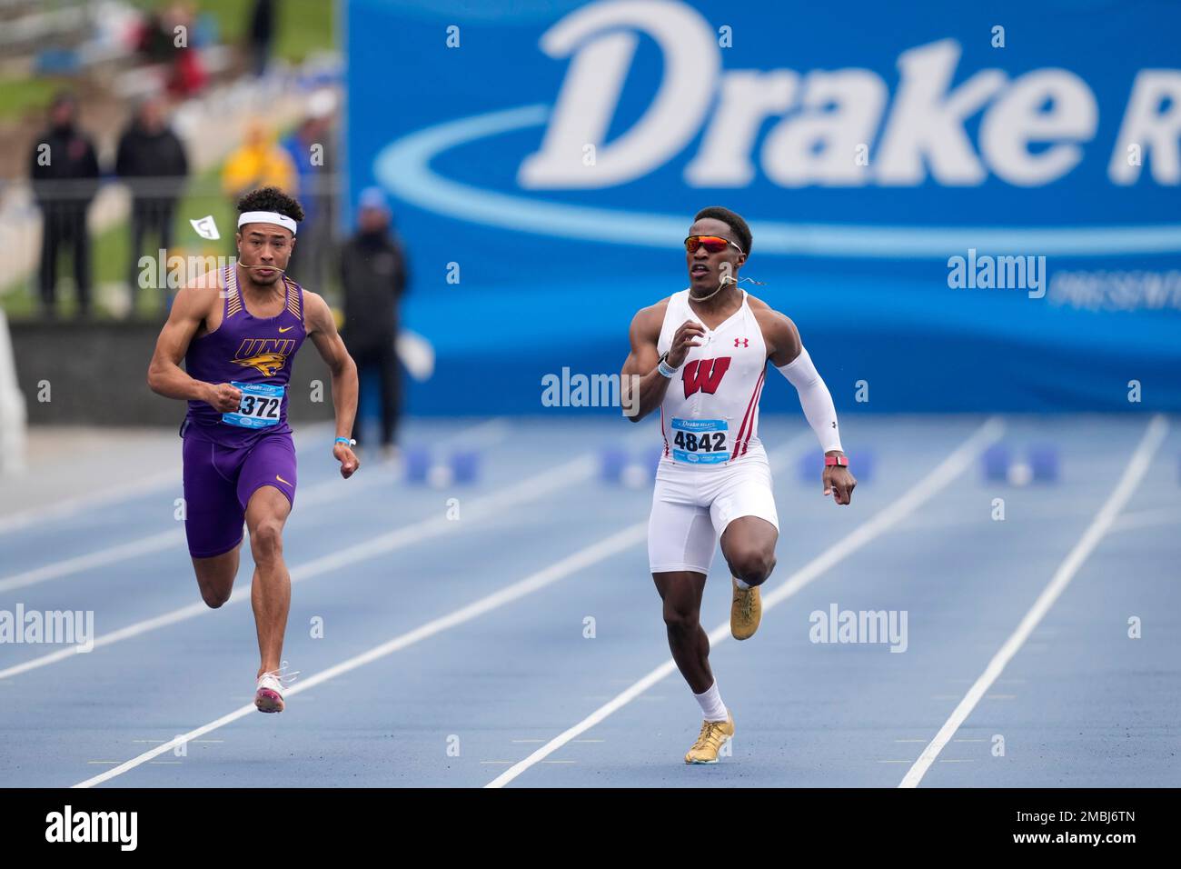 Northern Iowa's Isaiah Trousil, left, and Wisconsin's Lawrence Johnson ...