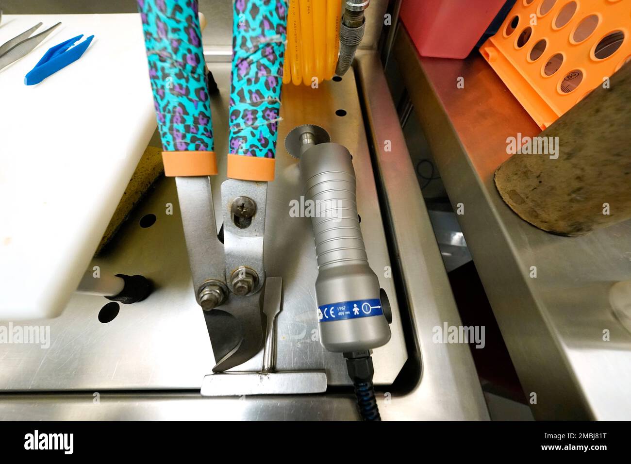 A modified and personalized rib sheers, left, and one of several new ...