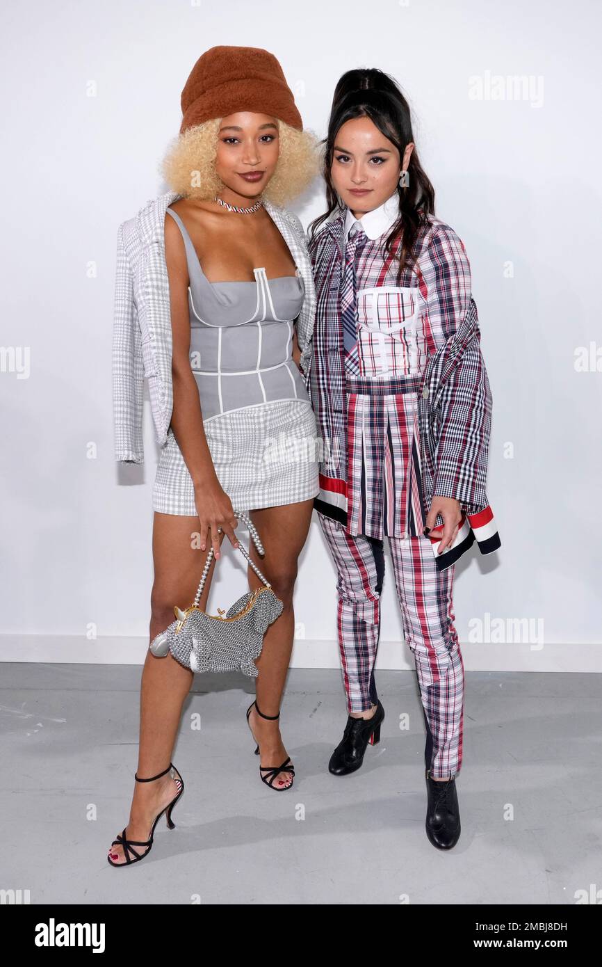 Amandla Stenberg, left, and Chase Sui Wonders attend the Thom Browne ...