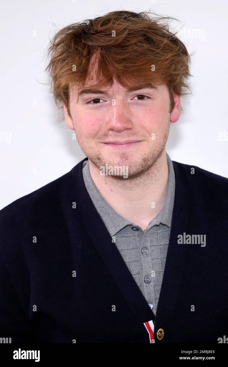 Cooper Hoffman attends the Thom Browne Fall 2022 fashion show at the ...