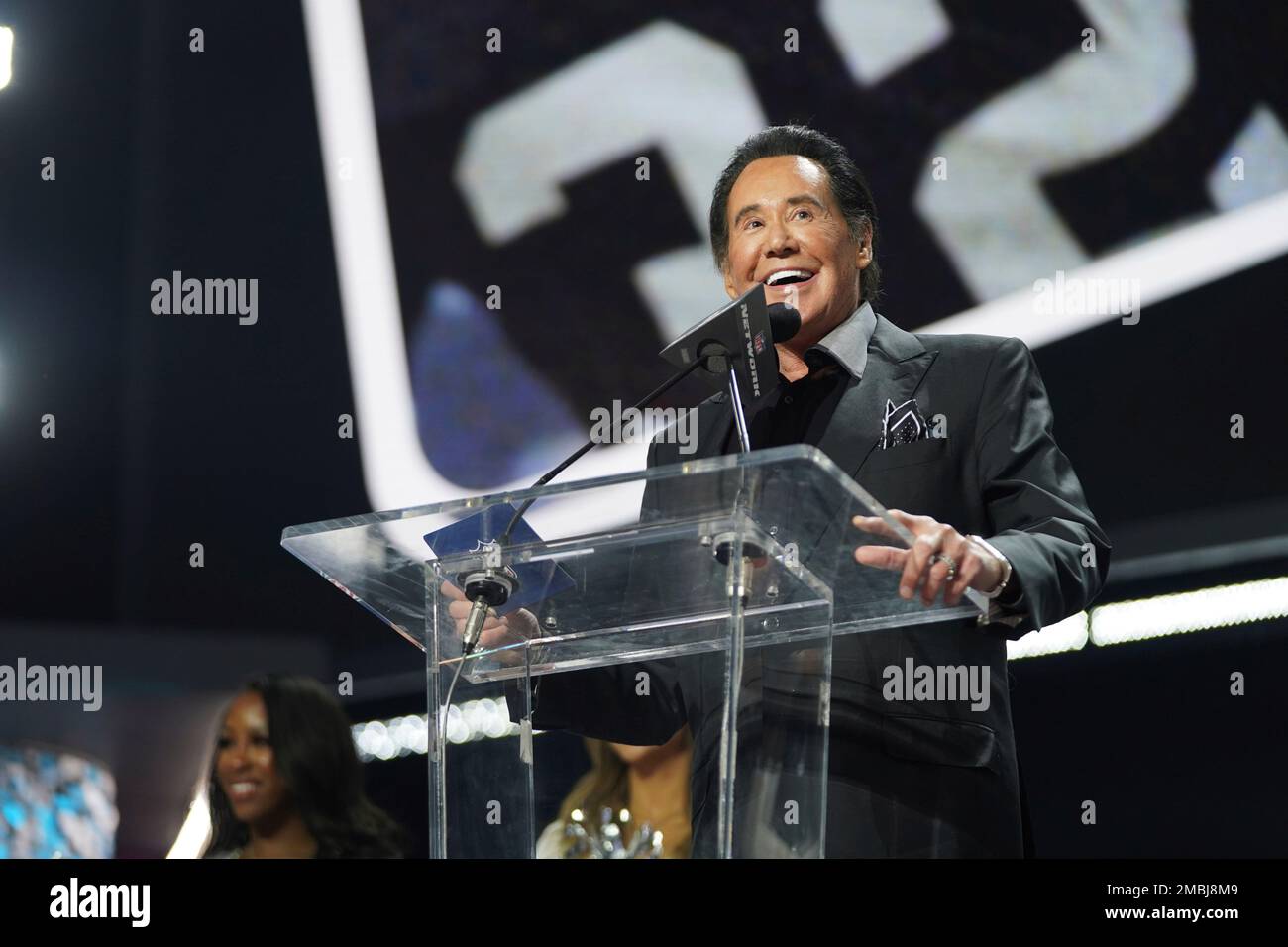 Wayne Newton speaks during the 2022 NFL Draft on Friday, April 29, 2022 ...