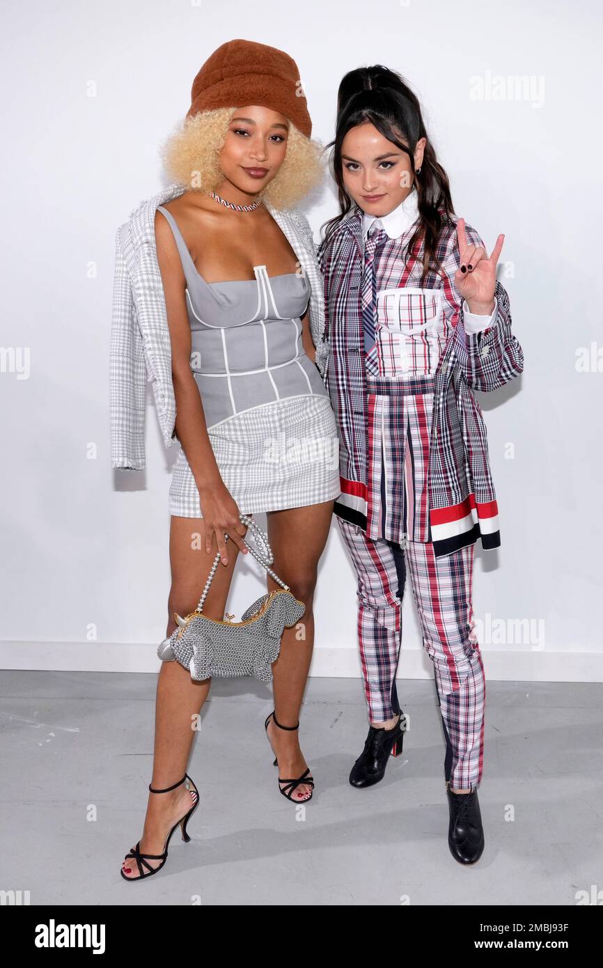 Amandla Stenberg, left, and Chase Sui Wonders attend the Thom Browne ...