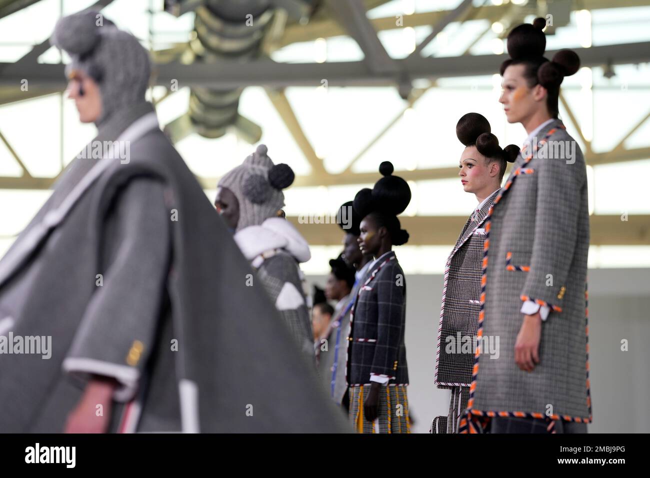 The Thom Browne Fall 2022 collection is modeled during his fashion show ...