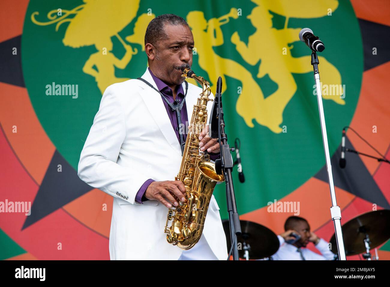 Big Chief Donald Harrison performs at the New Orleans Jazz and Heritage ...