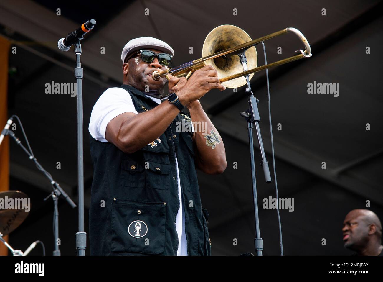 Big Sam of Big Sam's Funky Nation performs at the New Orleans Jazz and ...