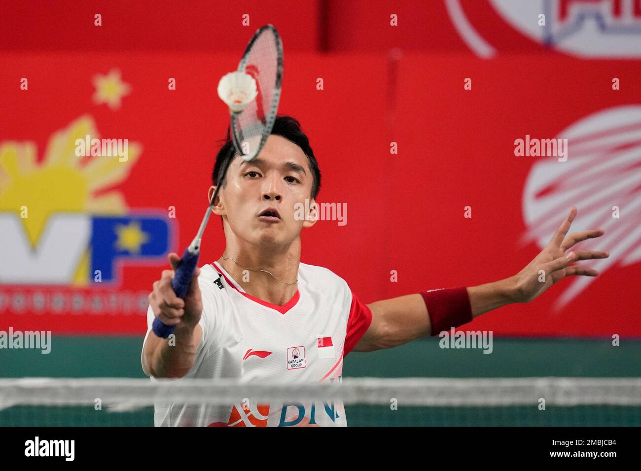 Indonesia's Jonatan Christie competes against Singapore's Kean Yew Loh ...