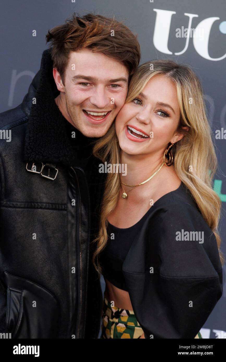 Dylan Summerall, left and Brec Bassinger arrive at the LA Premiere of ...