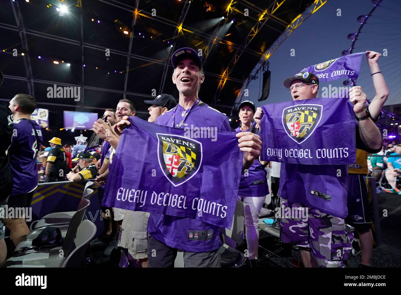 Baltimore Ravens fans celebrate during the 2022 NFL Draft on Thursday ...