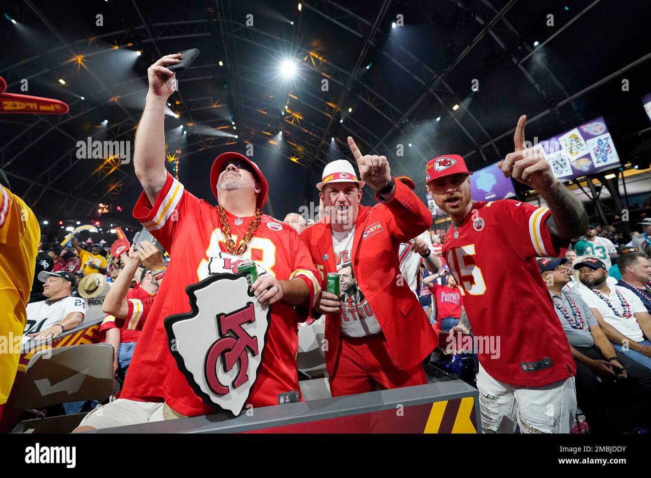 Kansas City Chiefs fans celebrate during the 2022 NFL Draft on Thursday ...