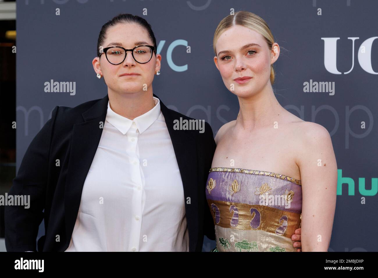 Liz Hannah, left and Elle Fanning arrive at the LA Premiere of "The ...