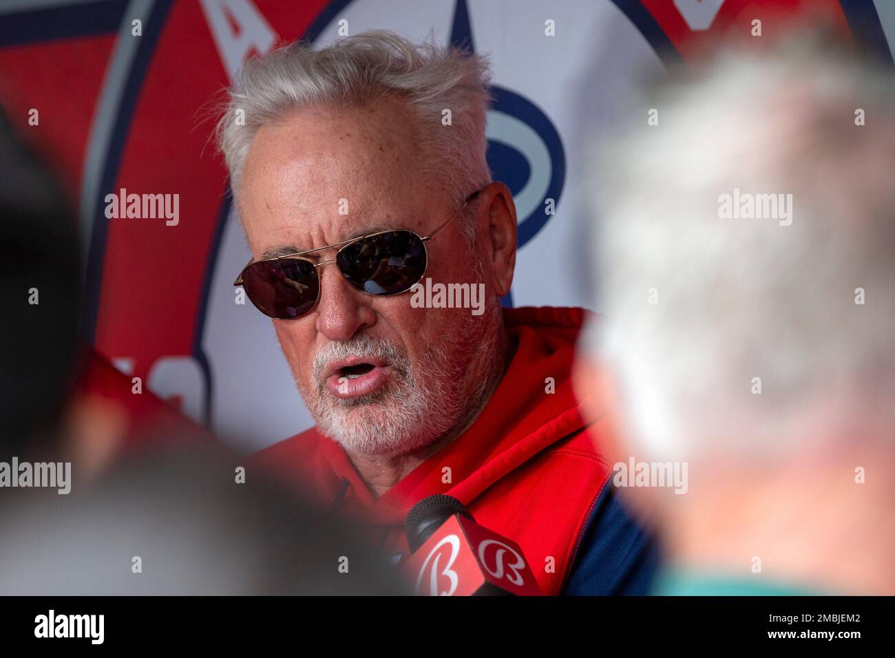 during the first inning of a baseball game in Anaheim, Calif., Thursday ...