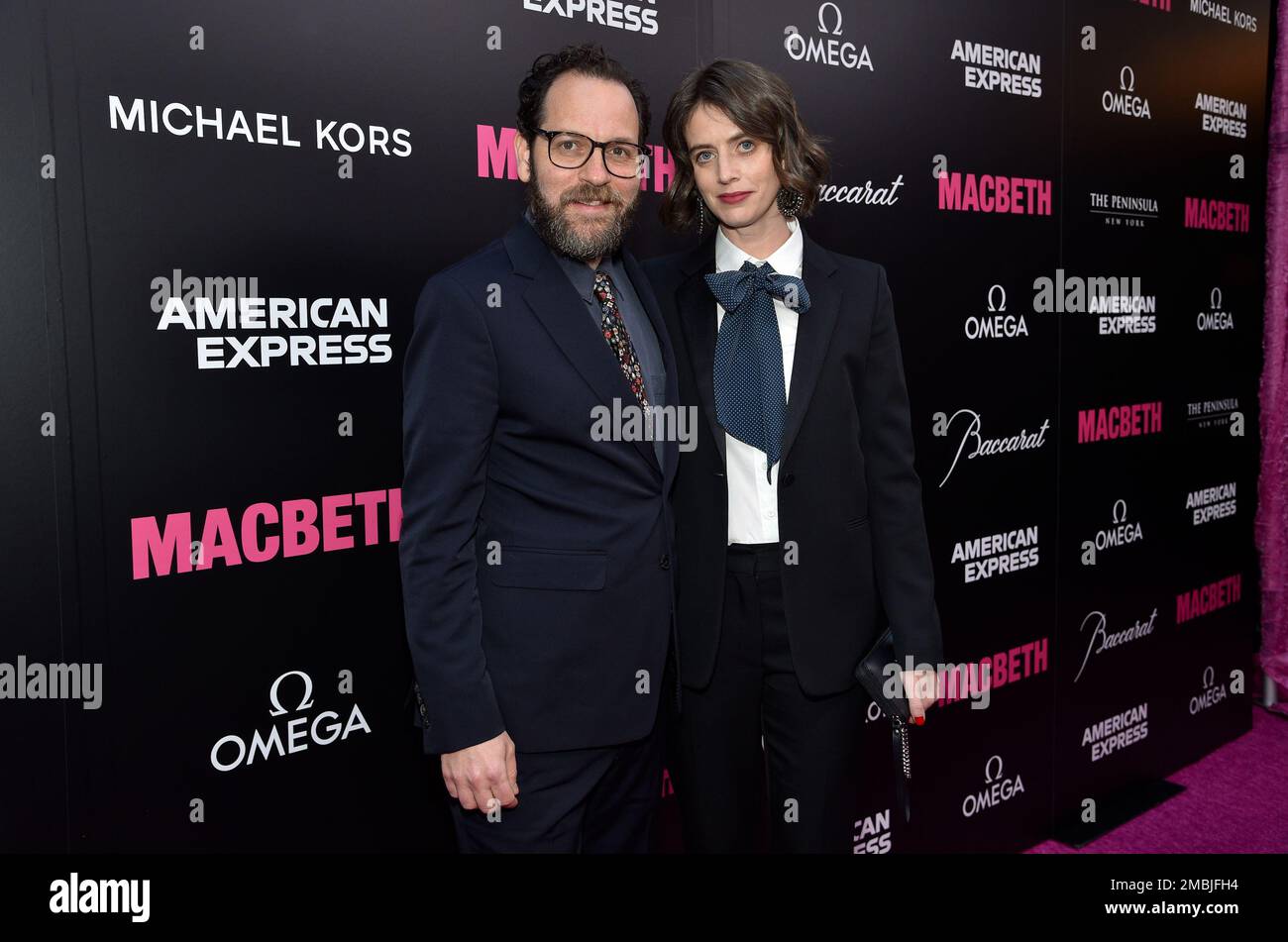 Director Sam Gold, left, and wife Amy Herzog attend the "Macbeth ...