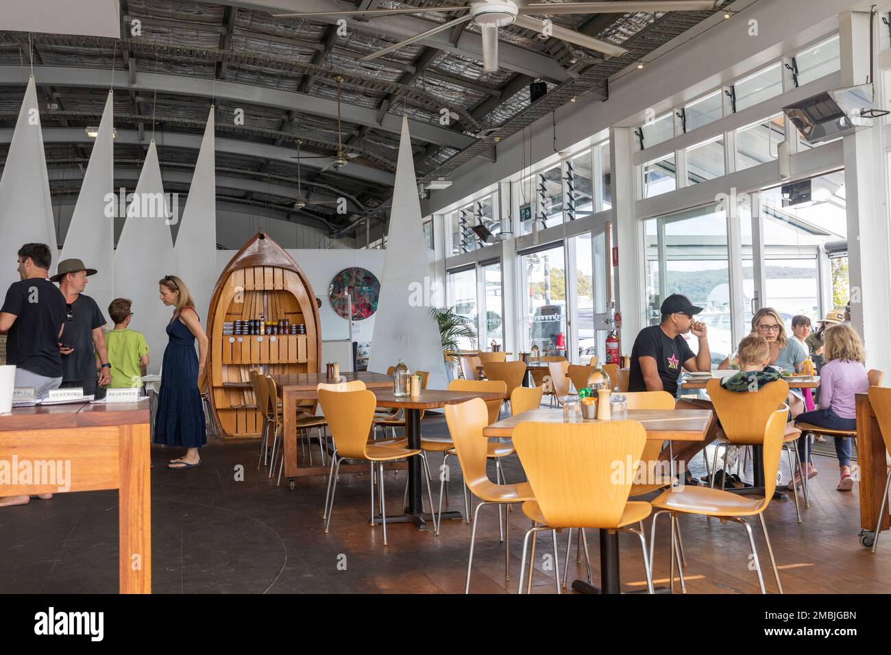 Inside cafe with nautical theme, Quays Marina,Church Point,Sydney,NSW ...