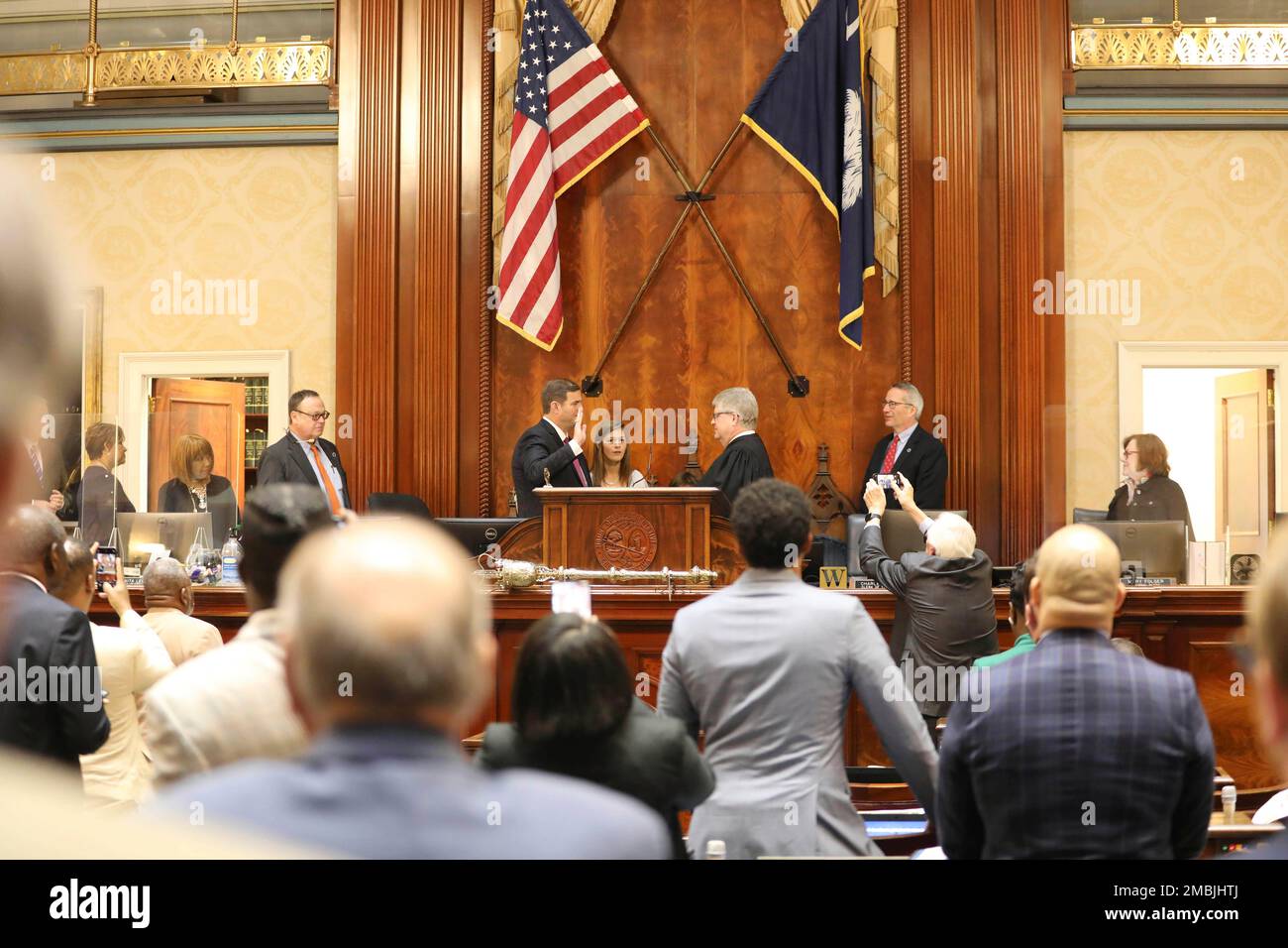 South Carolina Rep. Murrell Smith, R-Sumter, takes the oath of office ...