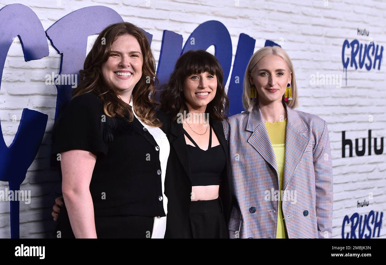 From left, Kirsten King, Sammi Cohen and Casey Rackham arrive at the ...