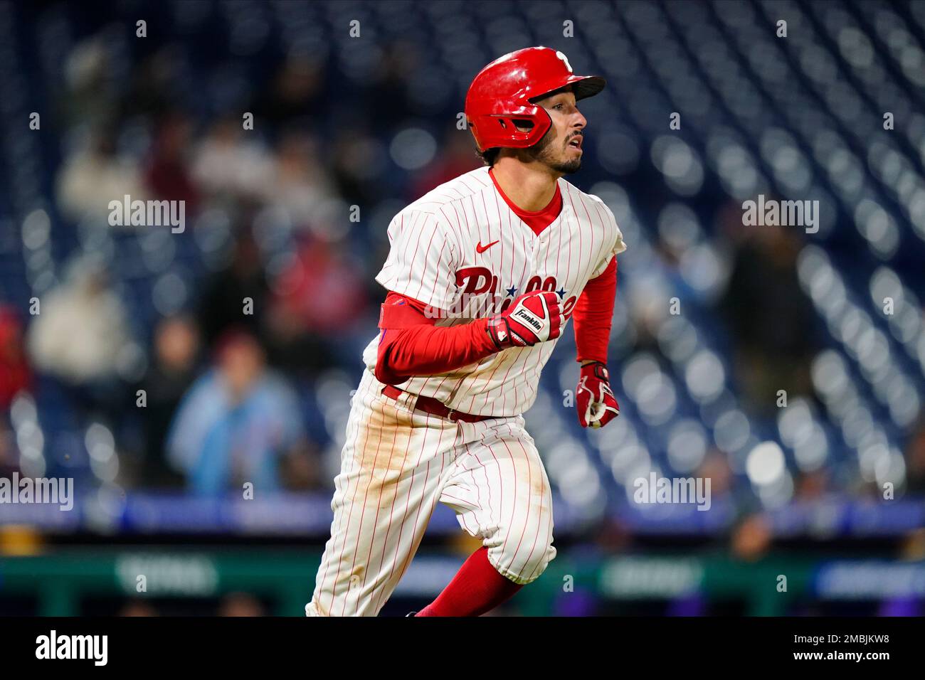 Philadelphia Phillies' Garrett Stubbs plays during a baseball game ...