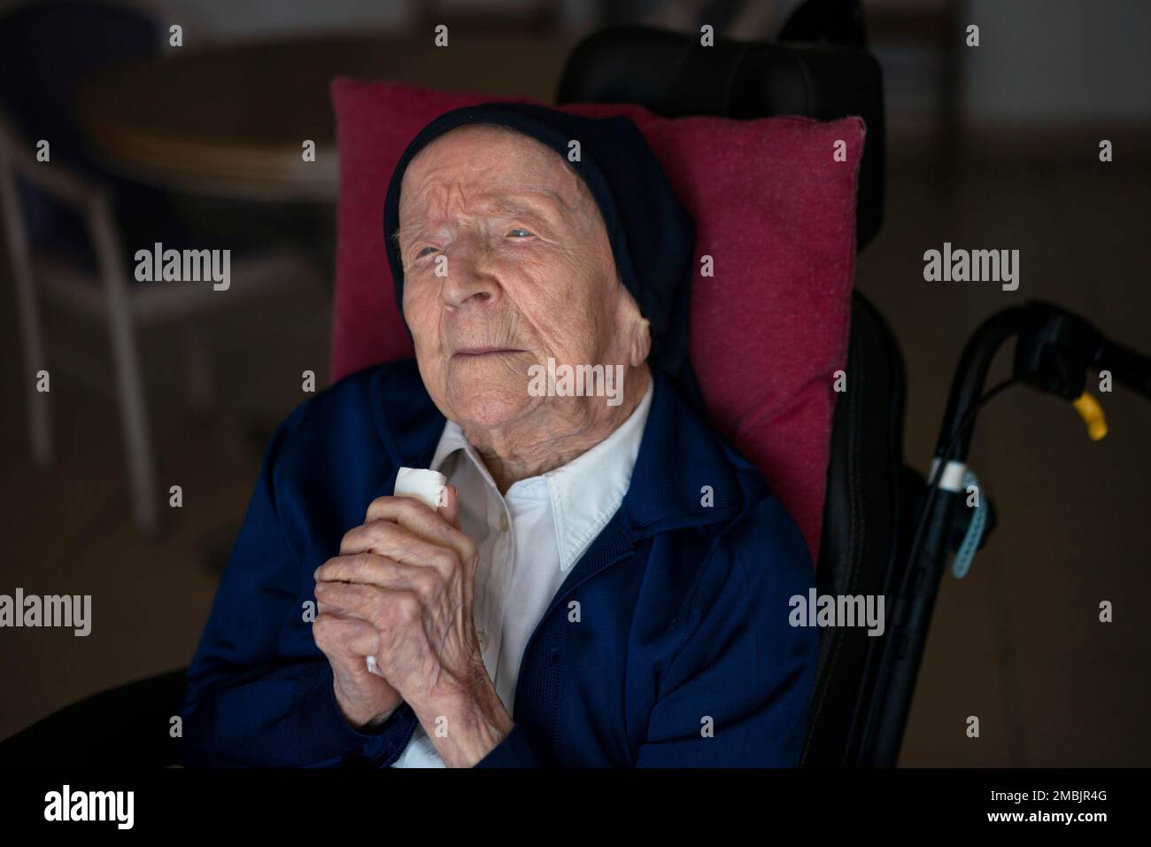Sister Andre poses for a portrait at the Sainte Catherine Laboure care ...