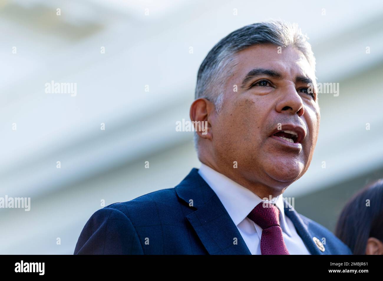 Rep. Tony Cardenas, D-Calif., speaks to members of the media following ...