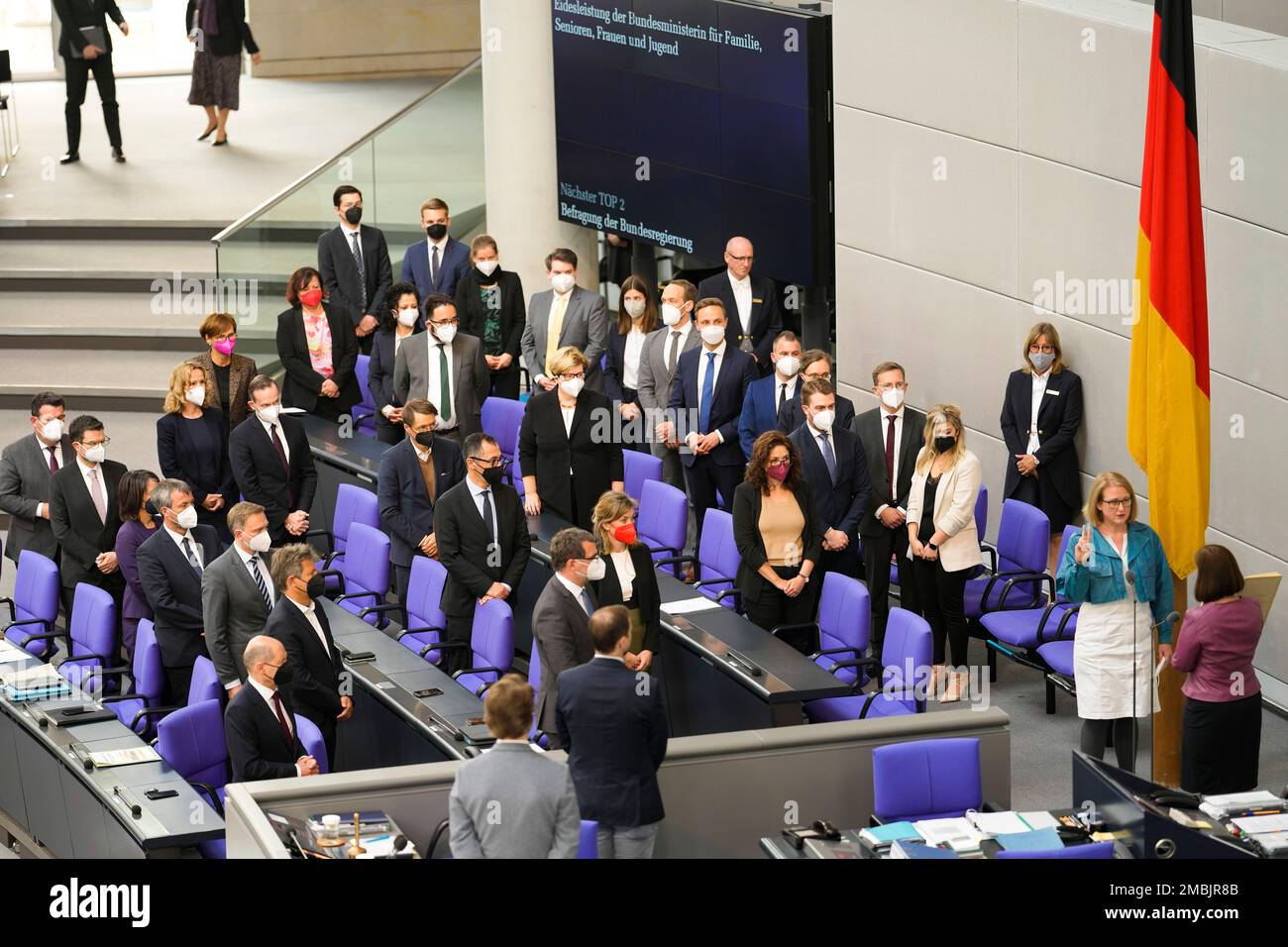 New German Family Minister Lisa Paus, second from right, takes the oath ...