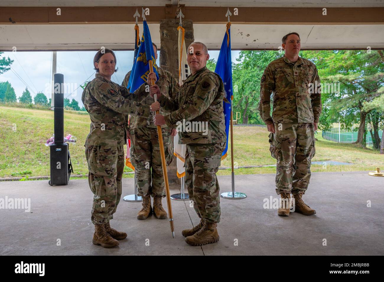 Lt. Col. Sarah Summers, left, 709th Technical Maintenance Squadron ...
