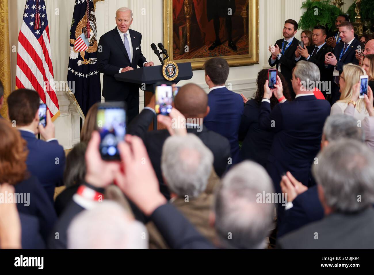 United States President Joe Biden delivers remarks at an event for ...