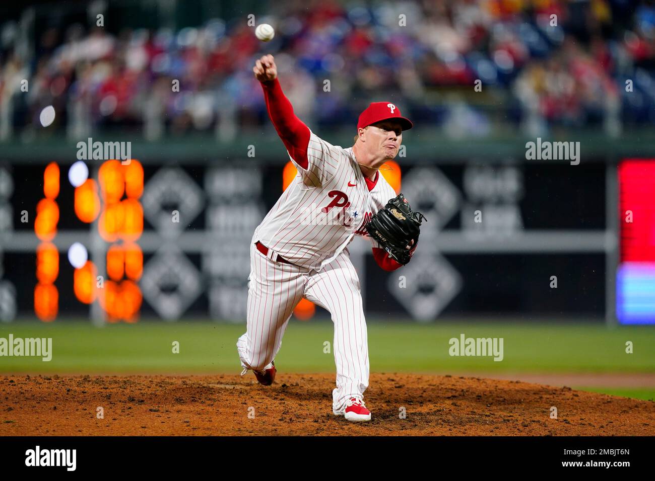 Philadelphia Phillies' Nick Nelson plays during a baseball game ...
